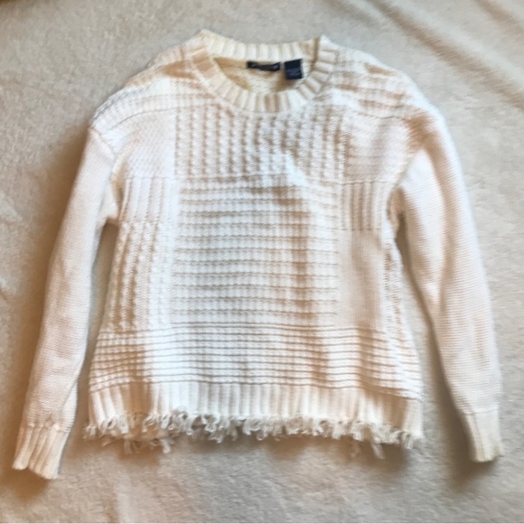 Architect | Sweaters | Architect Petites White Sweater With Loop Edge ...